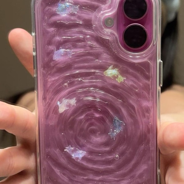 Mini Whales Clear 3D Wave Resin Phone Case for All Brand - Etsy