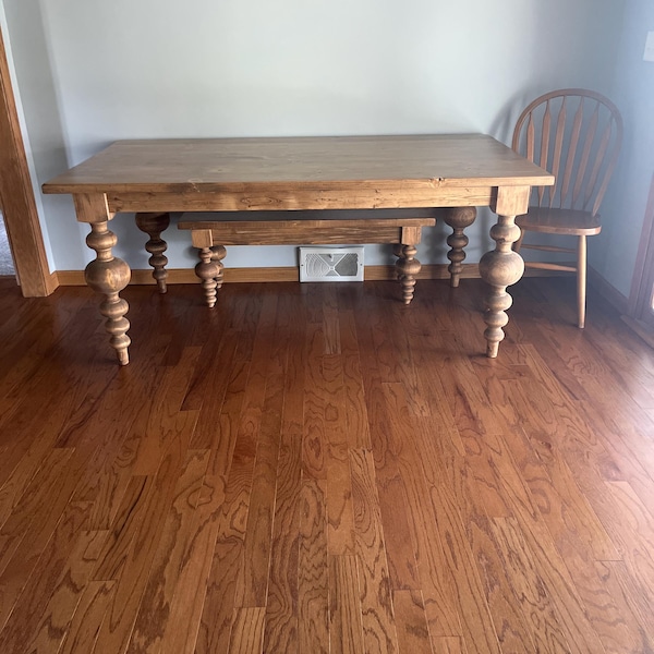 Maple Farmhouse Table, Custom Maple Hardwood Table, Farm Table With ...