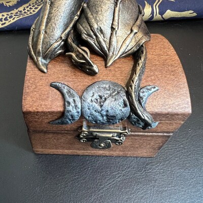 Dragon Ring Box Yin Yang Wooden Medieval Decor Women and Men Jewelry ...