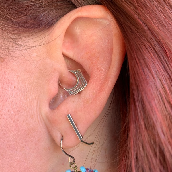 Daith Jewelry, Daith Piercing, Silver Daith Earring, Rook Piercing ...