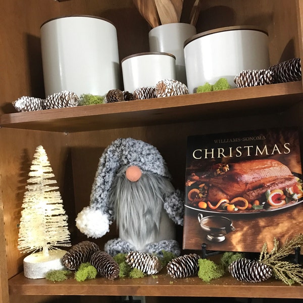 Large Deep Red and Gray With Plaid Home Gnome - Etsy