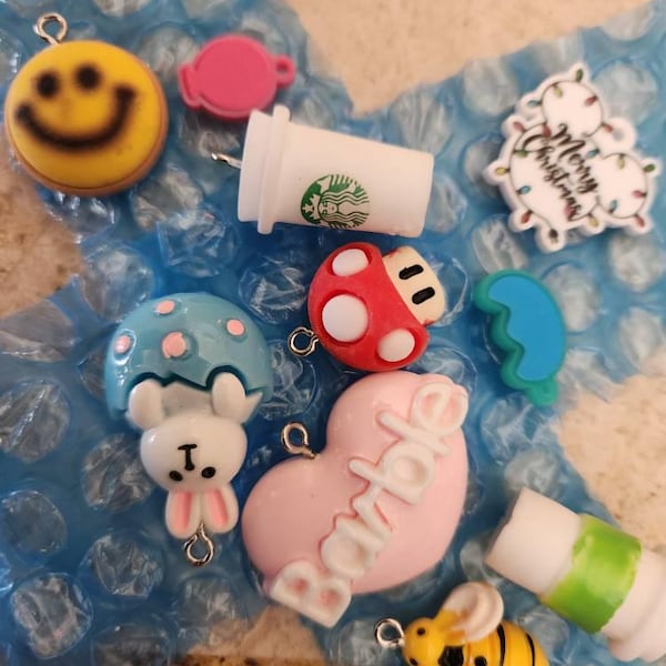 2pc or 10pc Colorful Popsicle Charms - Pastel Pink Charm -ombre ...