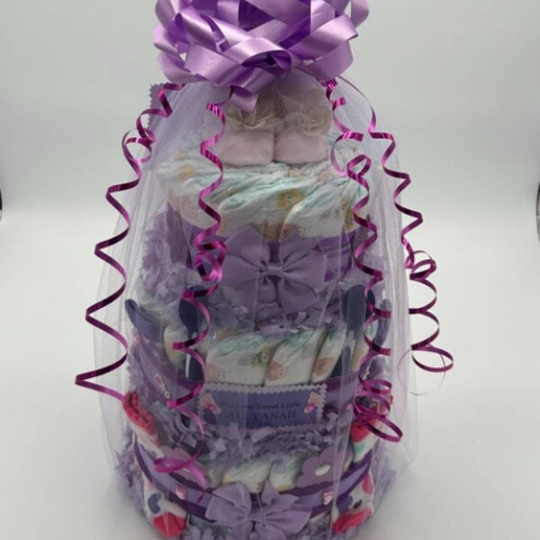 Stroller Diaper Cake for Baby Shower, Gender Reveal, Christening ...
