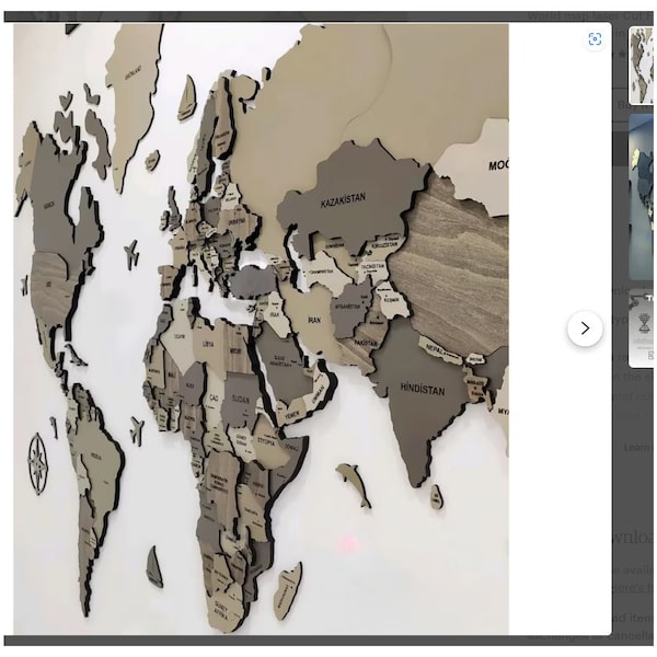 Layered World Map Laser Cut File, English (digital Download) - Etsy