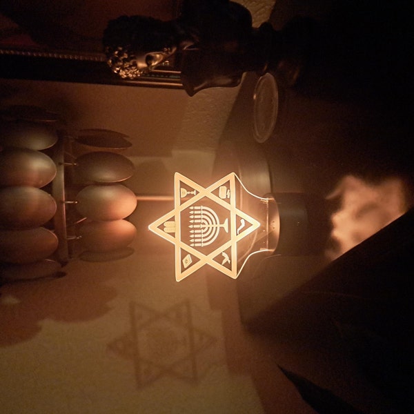 Unique LED Table Lamp With Jewish Symbols for Your Jewish Occasions - Etsy