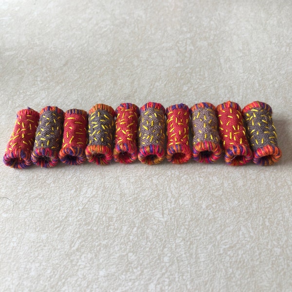 Quilted Fabric Beads Tutorial: Embroidery Bead Pattern (PDF Digital ...