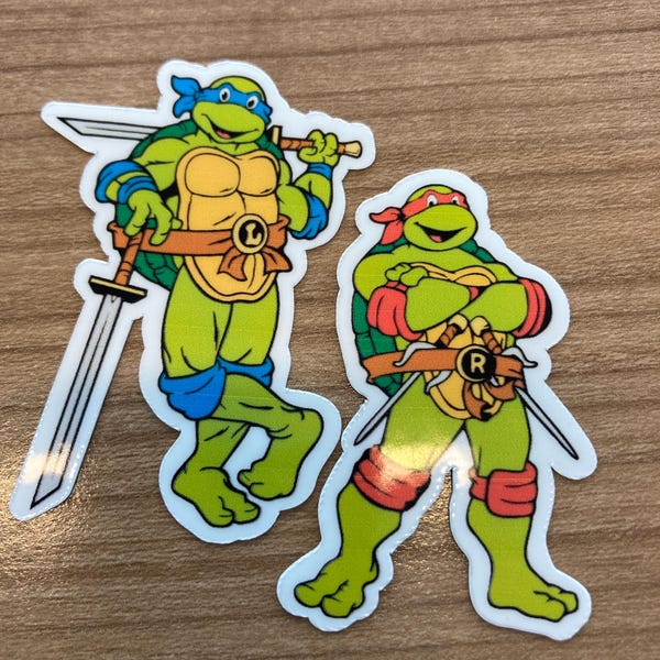 Vinyl Teenage Mutant Ninja Turtles Sticker 4pc - Retro, 1990’s - Etsy