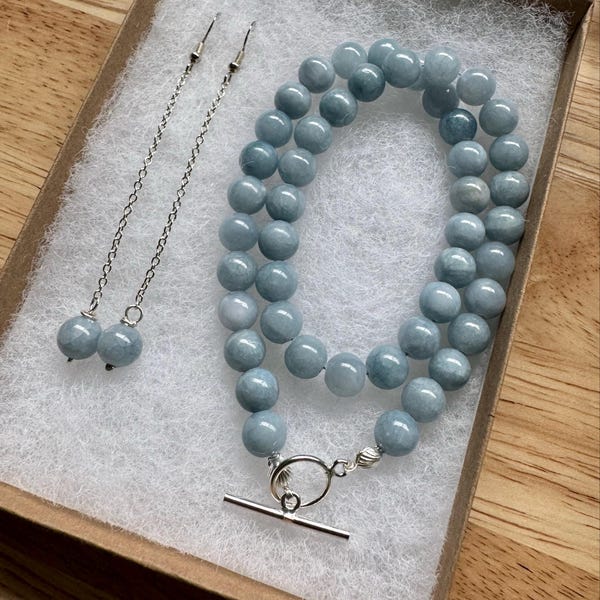Powder Blue Beads, Smooth Round Light Blue Beads BS# 120, Size 6 Mm 8 ...