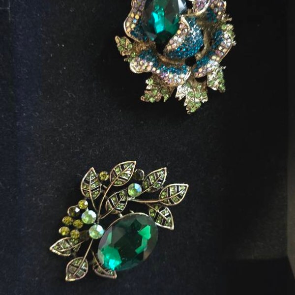 Silver Pearl Large Rhinestone Brooch, Rhinestone Pin, Pins, Pearl ...