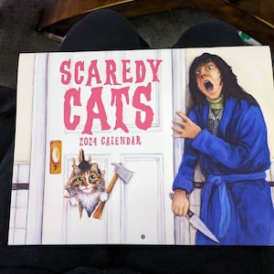 Ghostface Revealed as Cats Art Print, Scream Movie Parody Illustration ...