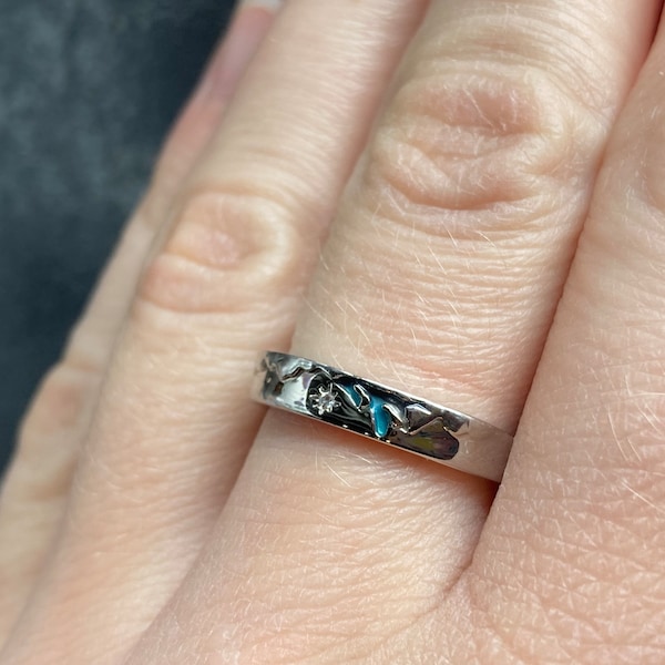 Dainty Wave Ring, Water Themed Jewelry, Wave Pattern Ring, Water Galaxy ...