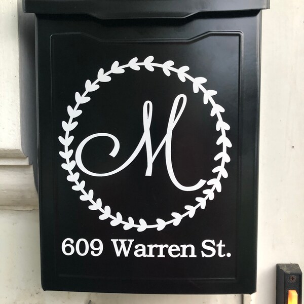 Monogram Wall Mount Mailbox Decal / Custom Mailbox Decal / Mailbox ...