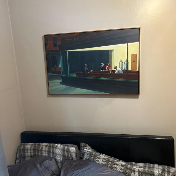 Edward Hopper Nighthawks, Framed Canvas Print, Large Wall Art Print ...