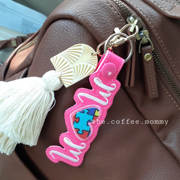 Autism Mom Keychain, Autism Mom Key Chain, Autism Mom Keyring, Mom ...