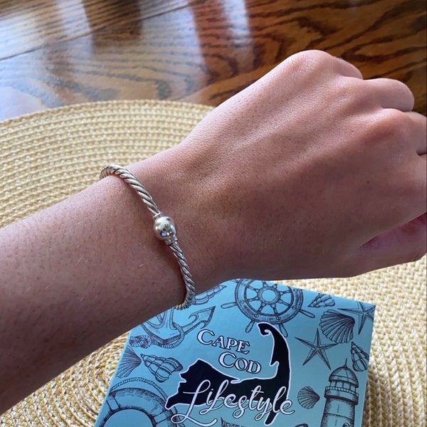 Made on Cape Cod. Bracelet TWIST Wire Made in Sterling Silver With a ...