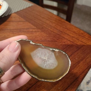 Agate Geode Slice, Large Geode Agate Slice Druzy With Gold ...