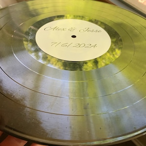 Wedding Guest Book Vinyl Record, Custom Label for Vinyl Record ...