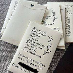 Memorial Seed Packet Favors, Funeral Seed Packets, Celebration of Life ...