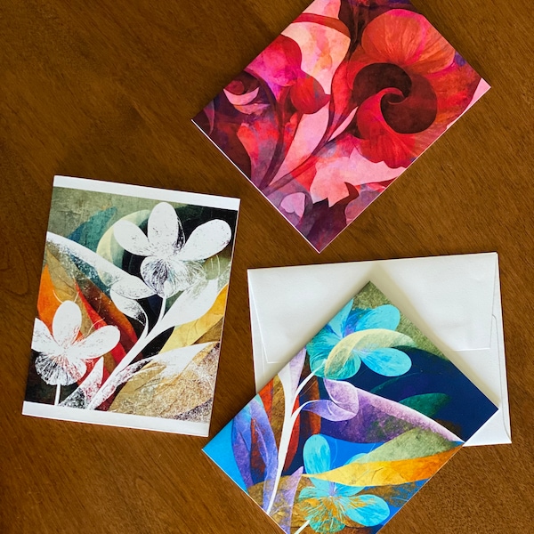 Abstract Designer Cards, Geometric Design, Art Card, Any Occasion Gift ...