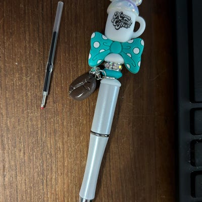 Strawberry Kitty Silicone Beaded Pen, Dangle Charm, Black Ink, Year ...