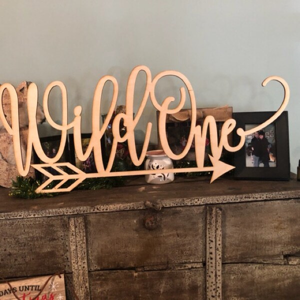 Wild One Arrow Wood Sign - Wood Sign Art, Wooden Sign, Laser Cut Wood ...