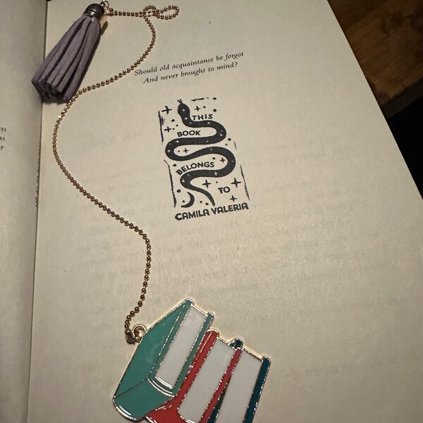 Snake Library Stamp, Custom Self Inking Ex Libris Stamp, Book Plate ...