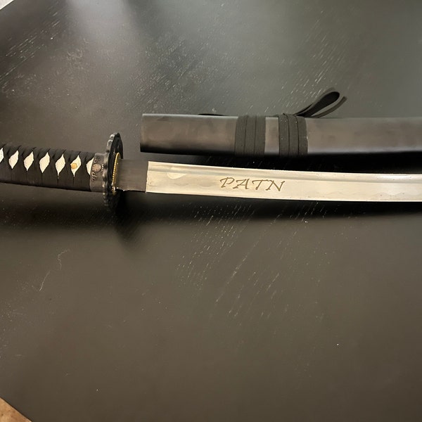 Monogram Custom Japanese Katana, Personalized Sword, Engraved Sword ...