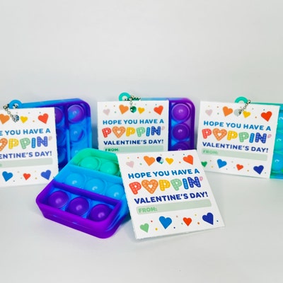 Pop It Valentine's Day Cards for Kids Classroom Valentine Tags for Kids ...