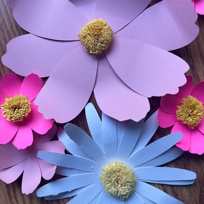 Cosmos 3D Paper Flower Template & Tutorial, SVG Template for Cricut and ...