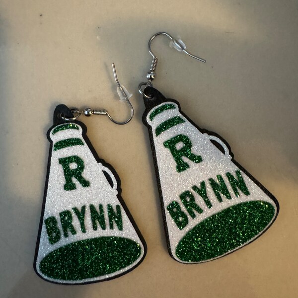 Custom Cheer Earrings Megaphone Earrings - Etsy
