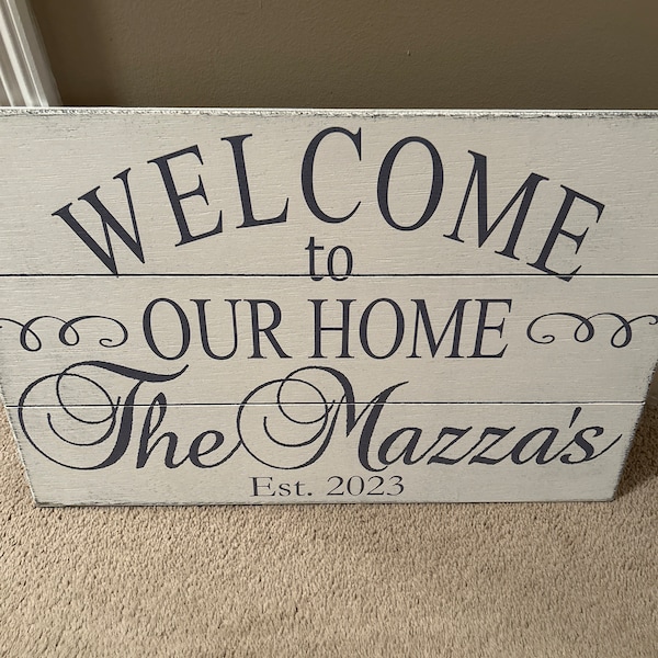 Custom Welcome Sign - Family Name Sign - Personalized Sign - Wedding ...