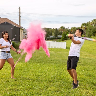 Baseball Gender Reveal Gender Reveal Baseballs in Pink or Blue Filled W ...