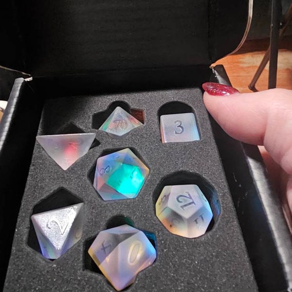 Natural Stone Dnd Full Dice Set| Tiger Eye Dnd Dice Set Sorcerer ...