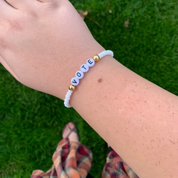 Vote Beaded Bracelet, Vote Bracelet, Suffragette Bracelet, 19th ...