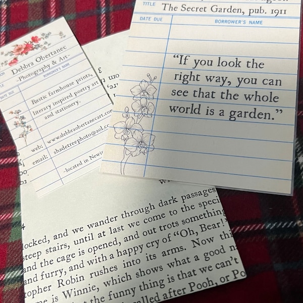 Custom Quote Library Card, Personalized Library Card, Book Lover Gift ...