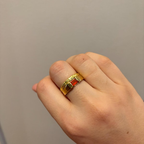 Gold MF DOOM Ring, Doom Mask Ring, Brass Ring, Boho Ring, Handmade Ring ...