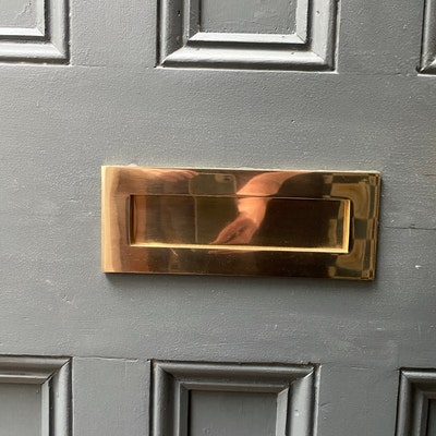 Solid Brass Victorian Letterbox Finished in Polished Satin Brass Letter ...