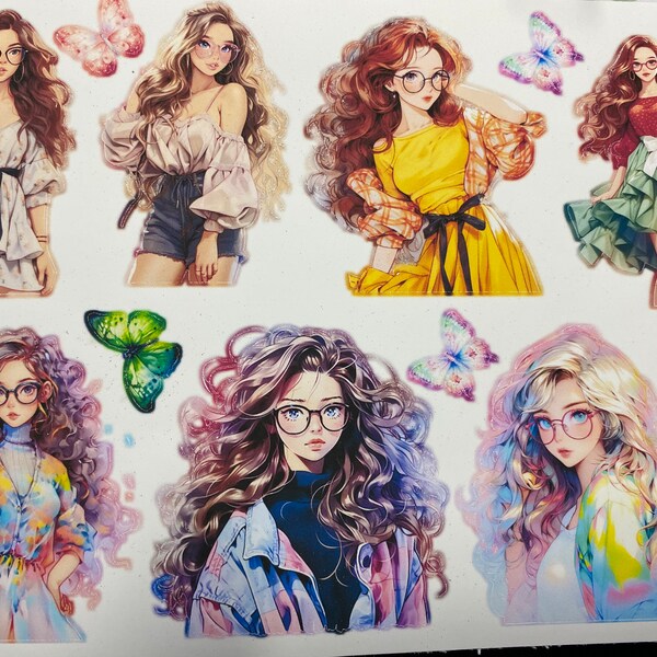 Spring Girl Stickers - Etsy