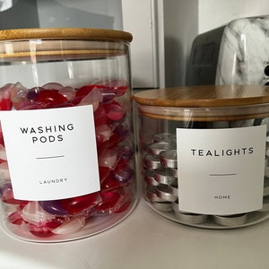 Extra Large Wide Mouth Glass Kitchen Storage Jar With White Waterproof ...