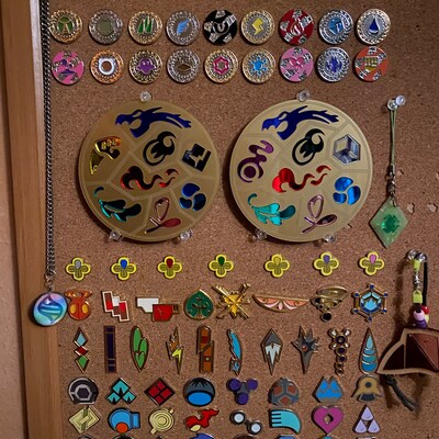 Complete 18 Gym Badges Paldea Scarlet & Violet Exclusively Made Enamel ...