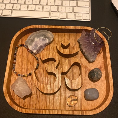 Libra Crystal Tray Wooden Crystal Tray Libra Crystal - Etsy