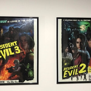 RESIDENT EVIL 2 REMAKE Game Poster Game Art Horror Game Print Room ...