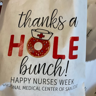 Nurses Week Donut Bags LINED Nurses Week Gift Bags Nurse Appreciation ...