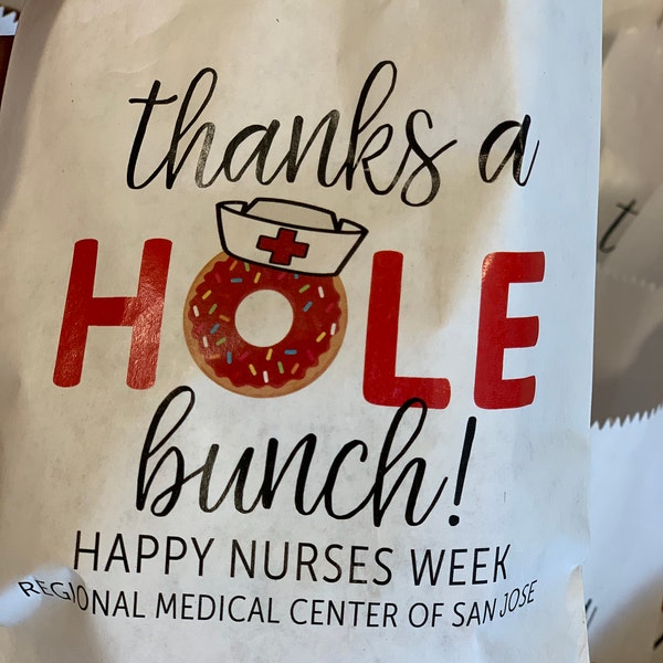Nurses Week Donut Bags LINED - Nurses Week Gift Bags - Nurse ...