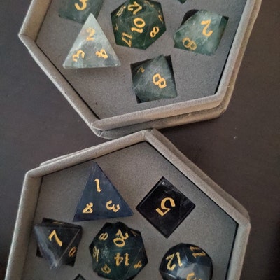 Green Fluorite Gemstone Dice chlorophane Hand Carved Polyhedral Dice ...