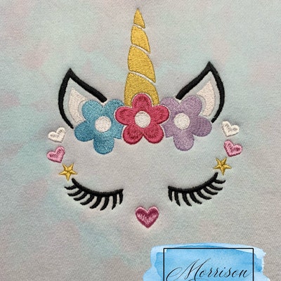 Unicorn Embroidery Design, Unicorn Face Design, Girly Unicorn ...