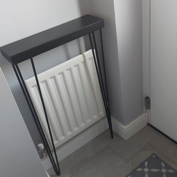 Rustic Radiator Shelf - Console Table - All Black - Etsy UK