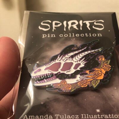 Dragon Skull Enamel Pin aether, Dragon Pin, Dragon Enamel Pin, Spooky ...