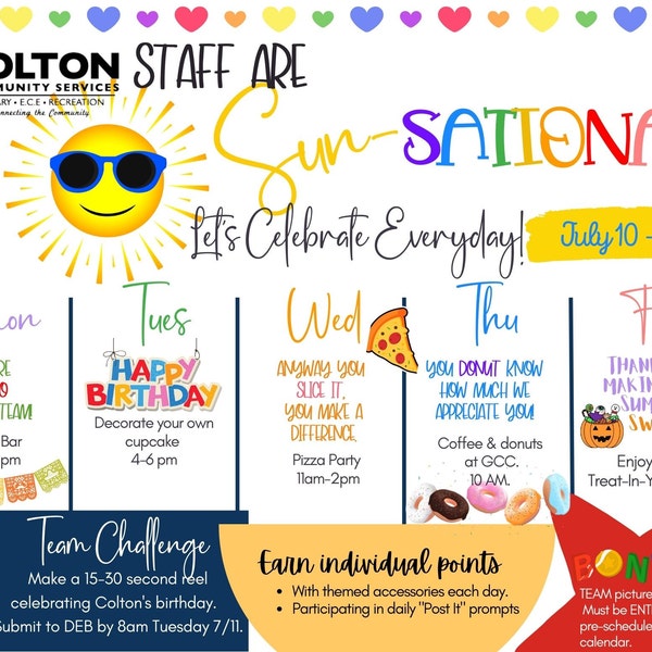 Editable Sunsational Teacher Appreciation Week Schedule, Beach Theme ...