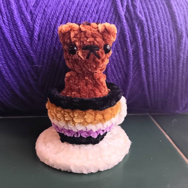 NO SEW!! Tabby Teacup Popping Desk Pal, PDF Pattern, Crochet Pop ...